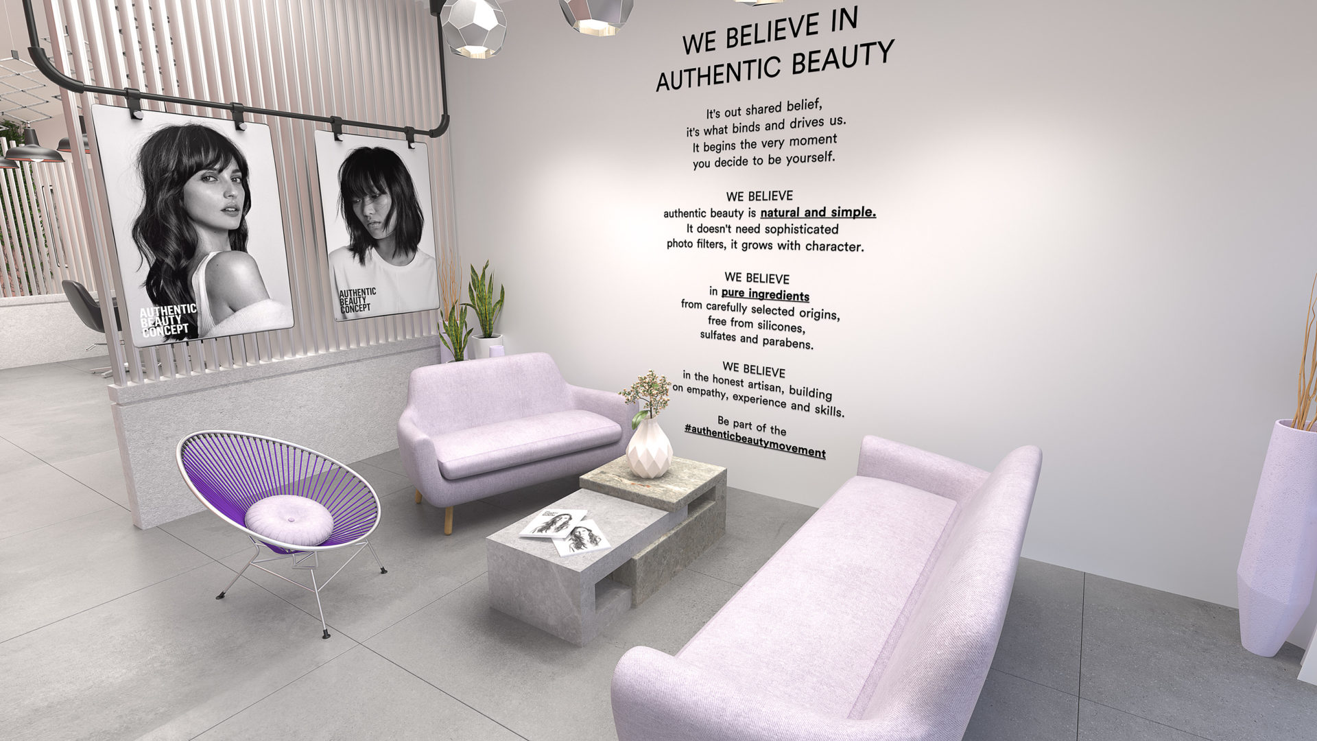 3D Salon Pre-Visualisation for Authentic Beauty Concept - Prospekt Agency